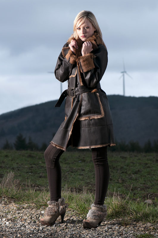 'SAHARIENNE' Trois-quart femme en Peau lainée véritable - Shearling ...